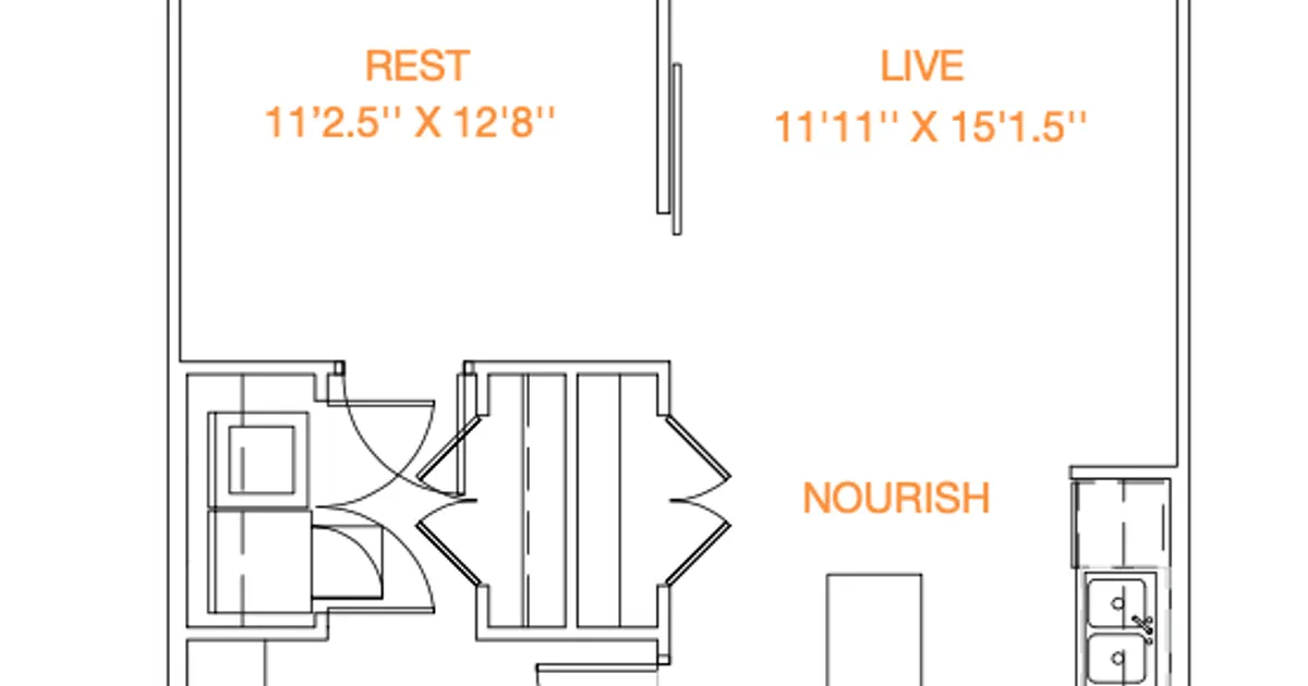 Unit 3307 - 1x1 711 sf Classic (A3) | Bridge at Midtown Commons